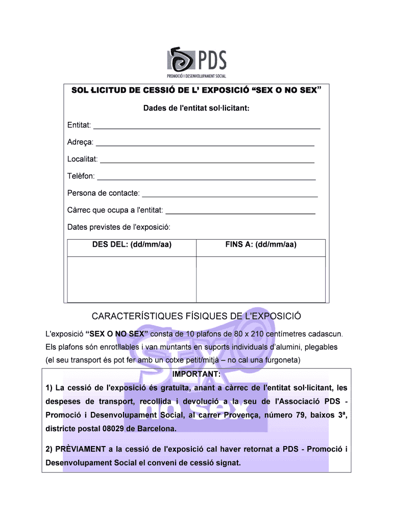 Fillable Online pdsweb SOL LICITUD EXPOSICI " Fax Email Print - pdfFiller