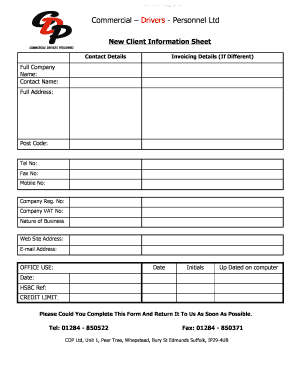 Fillable Online commercialdrivers co 132 New Customer Forms ...