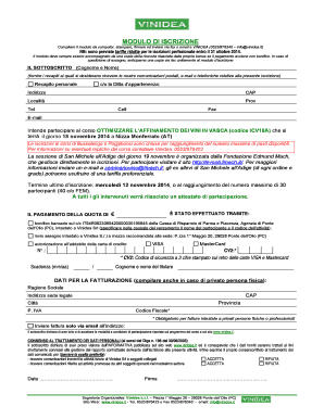 Compilabile Online vinidea MODULO DI ISCRIZIONE Compilare il modulo da ...