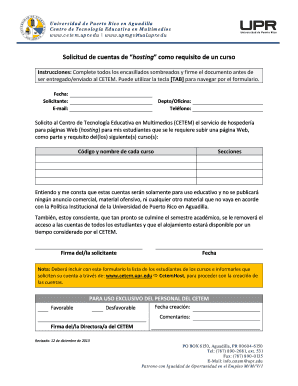 Completable En línea Solicitud de cuentas de hosting como requisito ...
