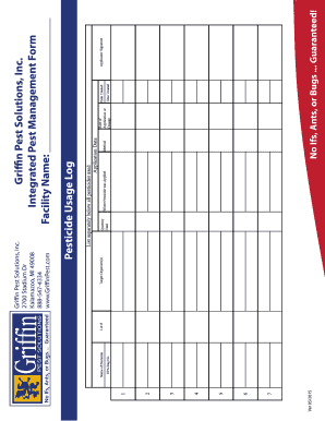 Fillable Online Pesticide Usage Log.ai - Griffin Pest Control Fax Email ...