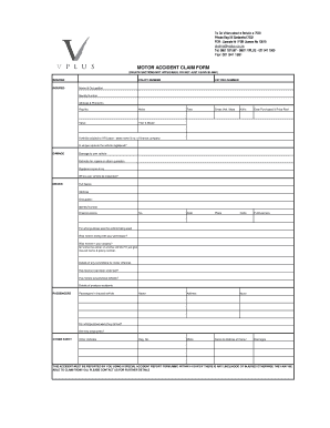 Fillable Online vplus co Bmotor accidentb claim form - Vplus - vplus co ...