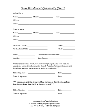 Fillable Online Wedding Application - Wedding Chapel Fax Email Print ...