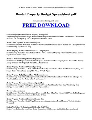 Fillable Online dawin esy RENTAL PROPERTY BUDGET SPREADSHEETPDF Free ...