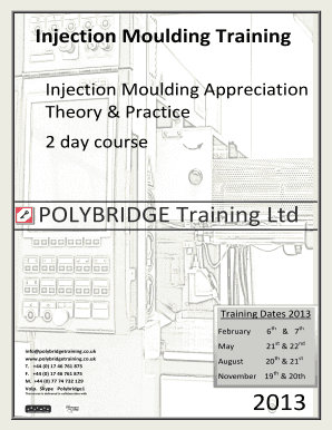 Fillable Online polybridgetraining co Injection Moulding Training ...