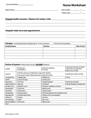 Fillable Online nurse worksheet v2120513doc Fax Email Print - pdfFiller
