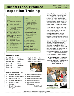 Fillable Online www2 unitedfresh Produce Inspection Registration2008 ...
