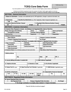Tceq Core Data Form - Fill Online, Printable, Fillable, Blank | pdfFiller