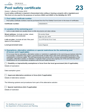 Fillable Online Pool safety certificate - My Pool Inspection Login Fax ...
