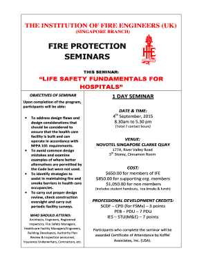Fillable Online ife org FIRE PROTECTION SEMINARS - The Institution of ...