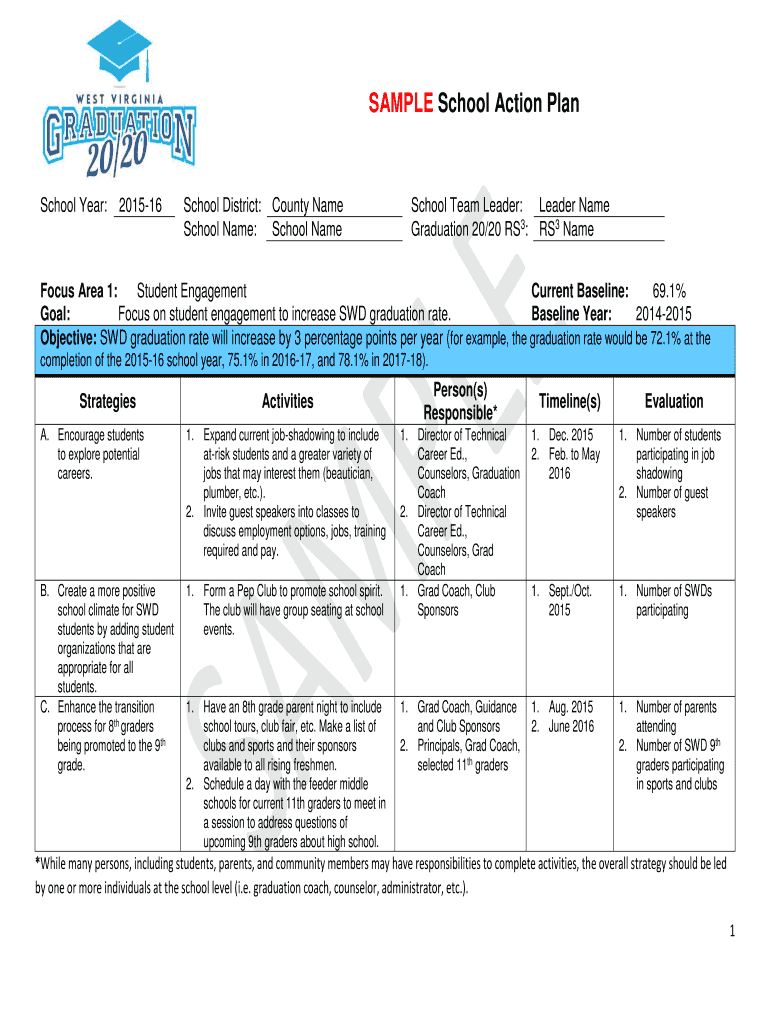 Fillable Online SAMPLE School Action Plan Fax Email Print - pdfFiller