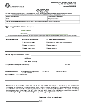 Fillable Online unionvisa 801 West Bay Drive, Suite 313, Largo, FL33770 ...