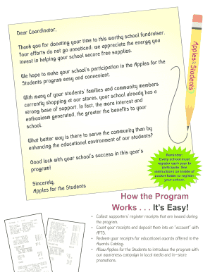 Fillable Online How the Program Works . . . It's Easy! Dear Coordinator ...