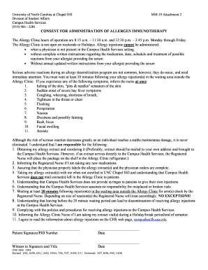 Fillable Online Consent for Administration of Allergen Immunotherapy (PDF) Fax Email Print ...