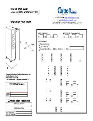 Fillable Online CUSTOM RACK COVER with CLOSURE WINDOW OPTIONS - TMI Fax ...