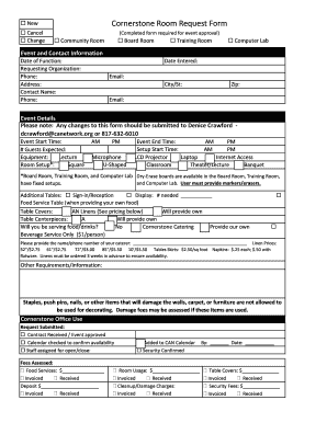 Fillable Online canetwork Room bRequest Formb - Cornerstone Assistance ...