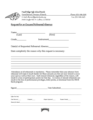 Fillable Online excusedabsenceformdoc Fax Email Print - pdfFiller