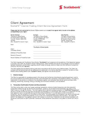 Fillable Online Client Agreement - Global Foreign Exchange - Scotiabank ...
