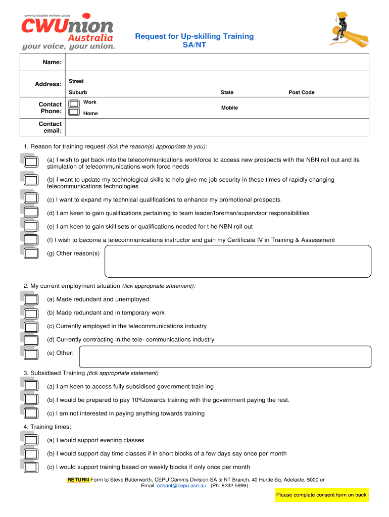 Fillable Online cwu-sant asn CWU Upskilling & DFEST Consent form.pdf ...