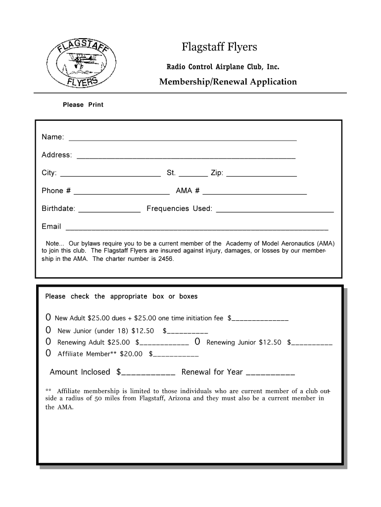 Fillable Online Flagstaff Flyers Fax Email Print - pdfFiller