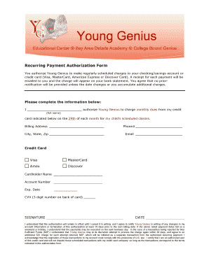 Fillable Online Recurring Payment Authorization Form - bbayareadebateb ...