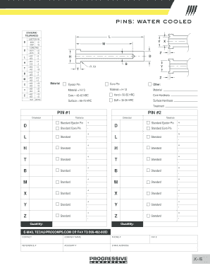 Fillable Online Pins water cooled - Progressive Components Fax Email ...