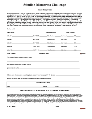 Fillable Online 2012 Team Relay REGISTRATION FORMdoc Fax Email Print ...