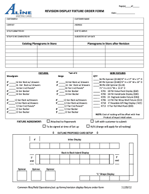 Fillable Online aline REVISION DISPLAY FIXTURE ORDER FORM - bAlineb ...