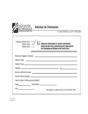 Completable En línea AEELA - 670 8-2005 Solicitud de Orientacion AEELA ...
