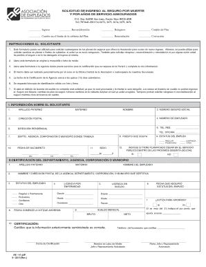 Fillable Online AEELA - 041 12-2004 Rev Solicitud de Ingreso al Seguro ...