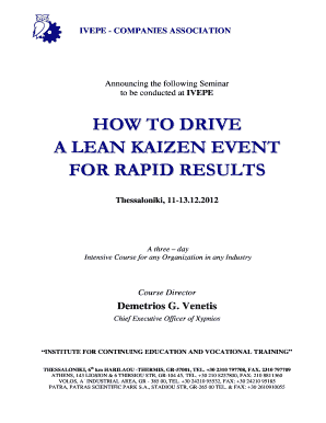 Fillable Online ivepe HOW TO DRIVE A LEAN KAIZEN EVENT FOR RAPID ...