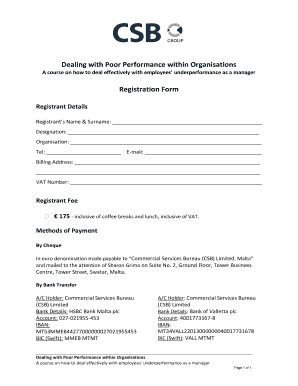 Fillable Online Dealing with Poor Performance within Organisations A course on how to deal ...