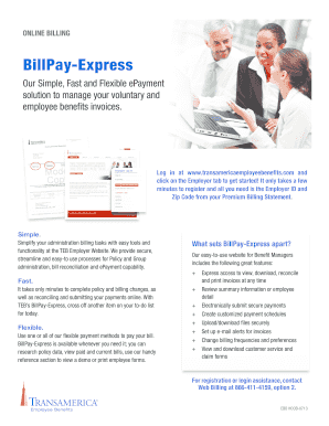 Fillable Online BillPay-Express - Transamerica Employee Benefits Fax ...