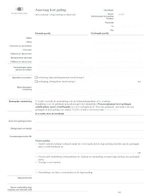 Invulbaar Online juridischkennisportaal Aanvraag kort geding ...