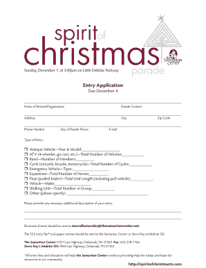 Fillable Online thesamaritancenter Entry Application - The Samaritan ...