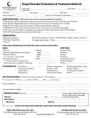 Fillable Online Sleep Disorder Evaluation & Treatment Referral ...