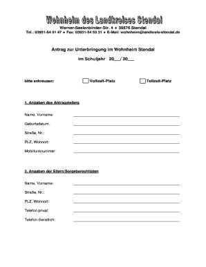 Ausfüllbar Online landkreis-stendal Antrag zur Unterbringung im ...