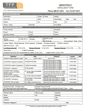 Fillable Online HEPATITIS C ENROLLMENT FORM Your Lifetime Pharmacy ...