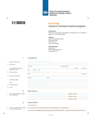 Uittreksel Diplomaregister - Fill Online, Printable, Fillable, Blank ...