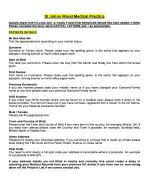 Fillable Online Guide to completeting GMS1 Formdoc Fax Email Print ...