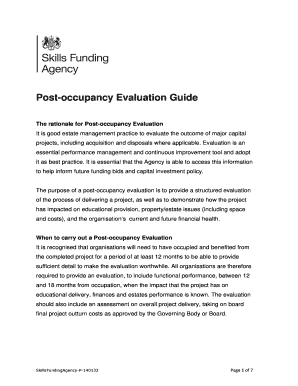Fillable Online Post-occupancy Evaluation Guide - Gov.uk Fax Email ...