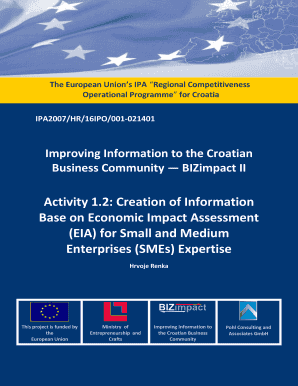 Fillable Online poduzetnistvo gov The European Unions IPA Regional ...