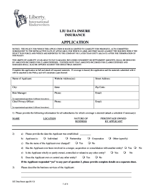 Fillable Online ResourcesandFormsLIUDataInsureApplicationv3 - LIU USA ...