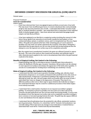 Fillable Online Informed Consent-Gingival Grafts 4-2015 Fax Email Print ...