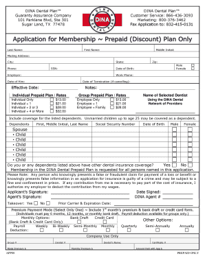 Dina Dental - Fill Online, Printable, Fillable, Blank | pdfFiller