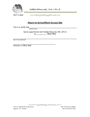 Fillable Online ReturnToSchool-Work Fax Email Print - pdfFiller
