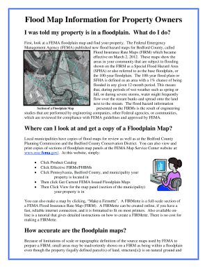 Fillable Online Flood Map Information for Property Owners Fax Email ...