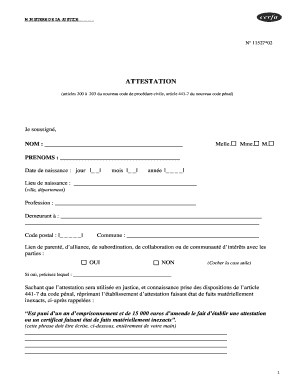 Remplissable En Ligne ATTESTATION - stylebitinsellbbcomb Fax Email ...