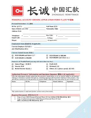 Fillable Online PERSONAL ACCOUNT OPENING APPLICATION FORM Fax Email Print - pdfFiller