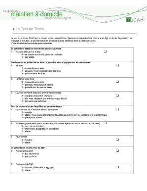 Fillable Online Le Test de Tinetti Fax Email Print - pdfFiller
